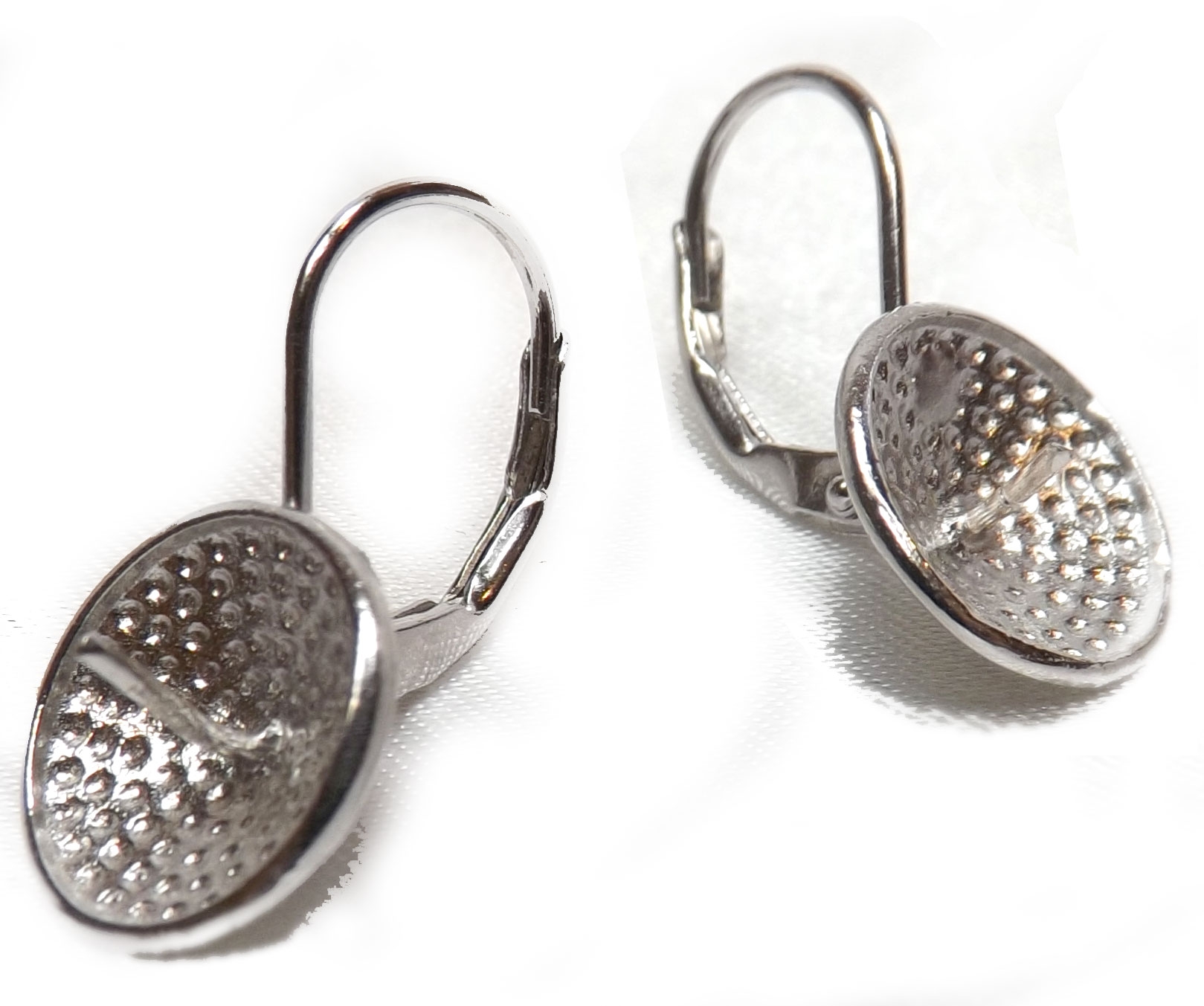 Large Sized 925 Sterling Silver Leverback Earrings Setting