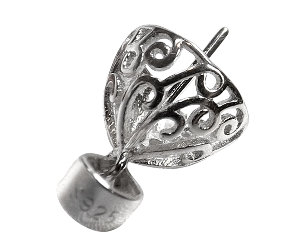 Elegant 925 Pure Sterling Silver Deep Cup Pendant Setting