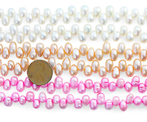 Top Drilled Real Drop Freshwater Pearls on Temporary Strand