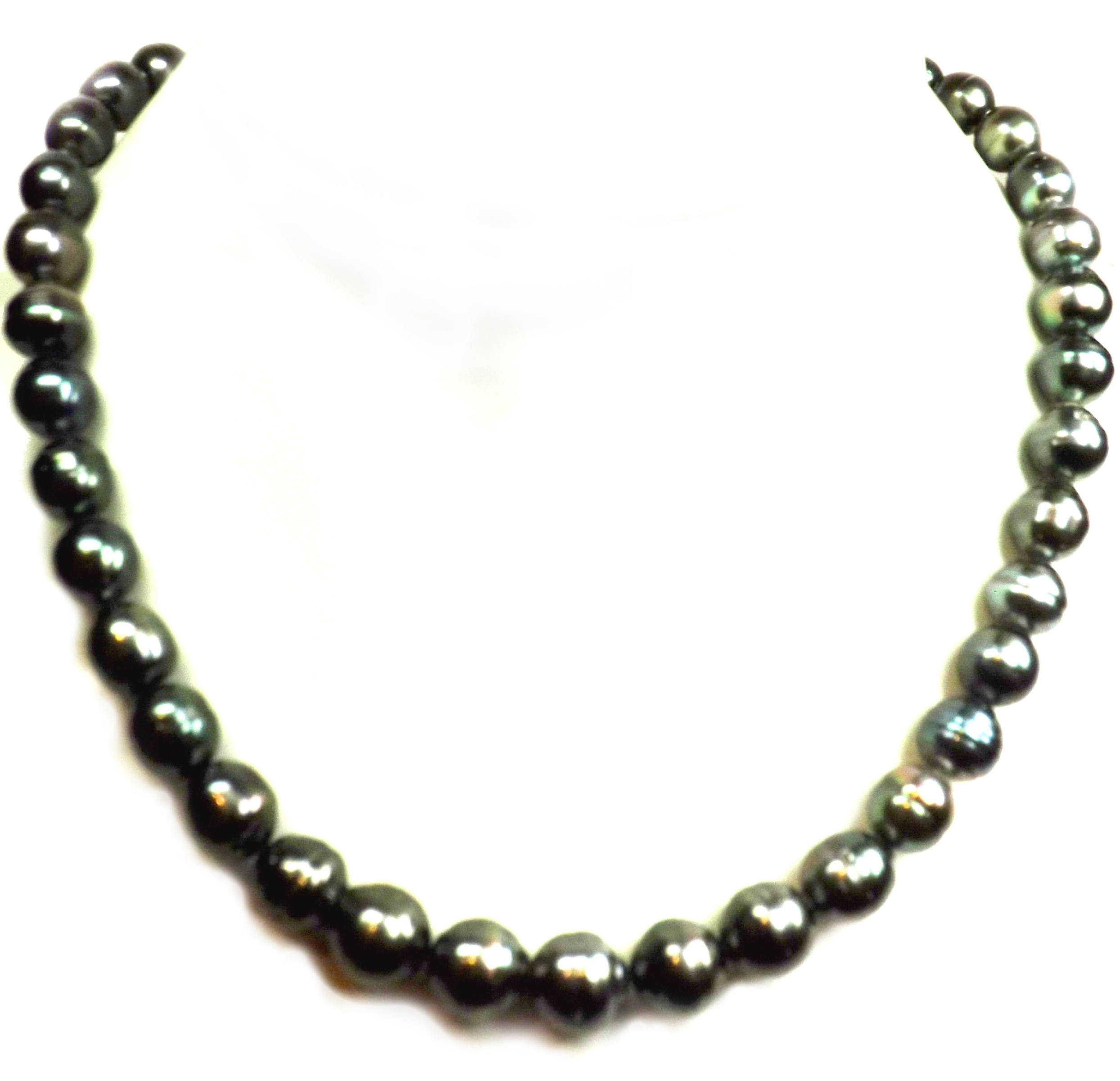 Tahitian Pearl Necklace 9-11mm Large Pearls 17" Long 14KG